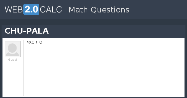 Ver pregunta - CHU-PALA