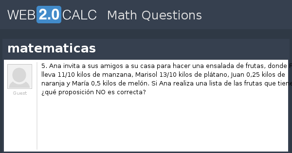 Ver pregunta - matematicas
