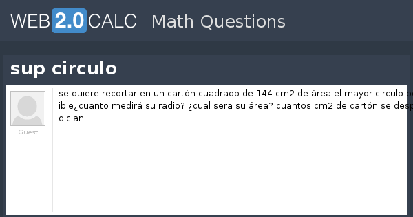 Ver pregunta - sup circulo